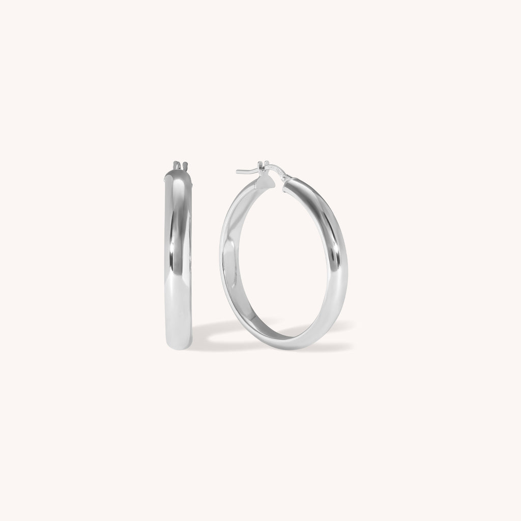 Chunky Rounded Hoops – Timeless Luxury LA