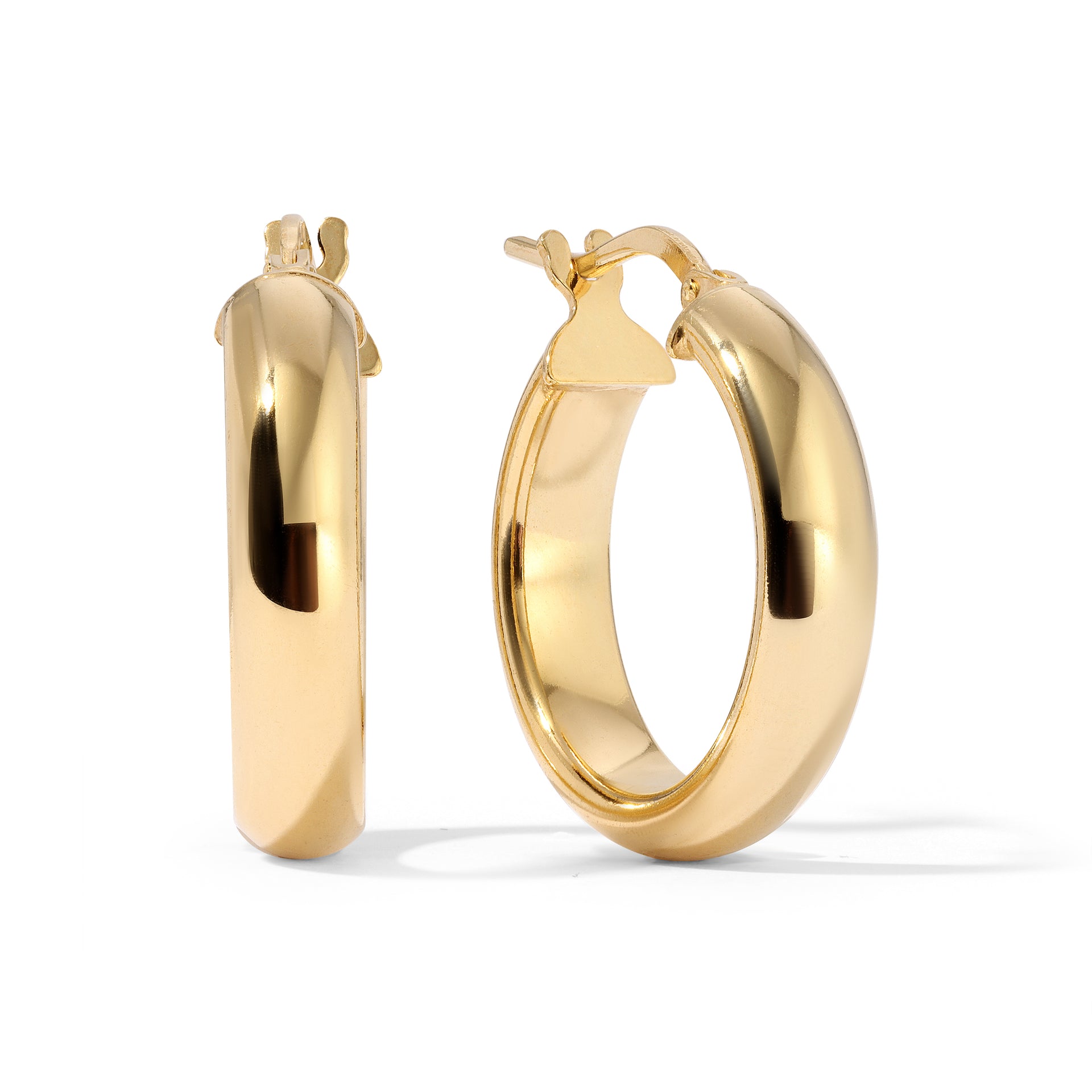 Gold Chunky Rounded Hoops – Timeless Luxury LA